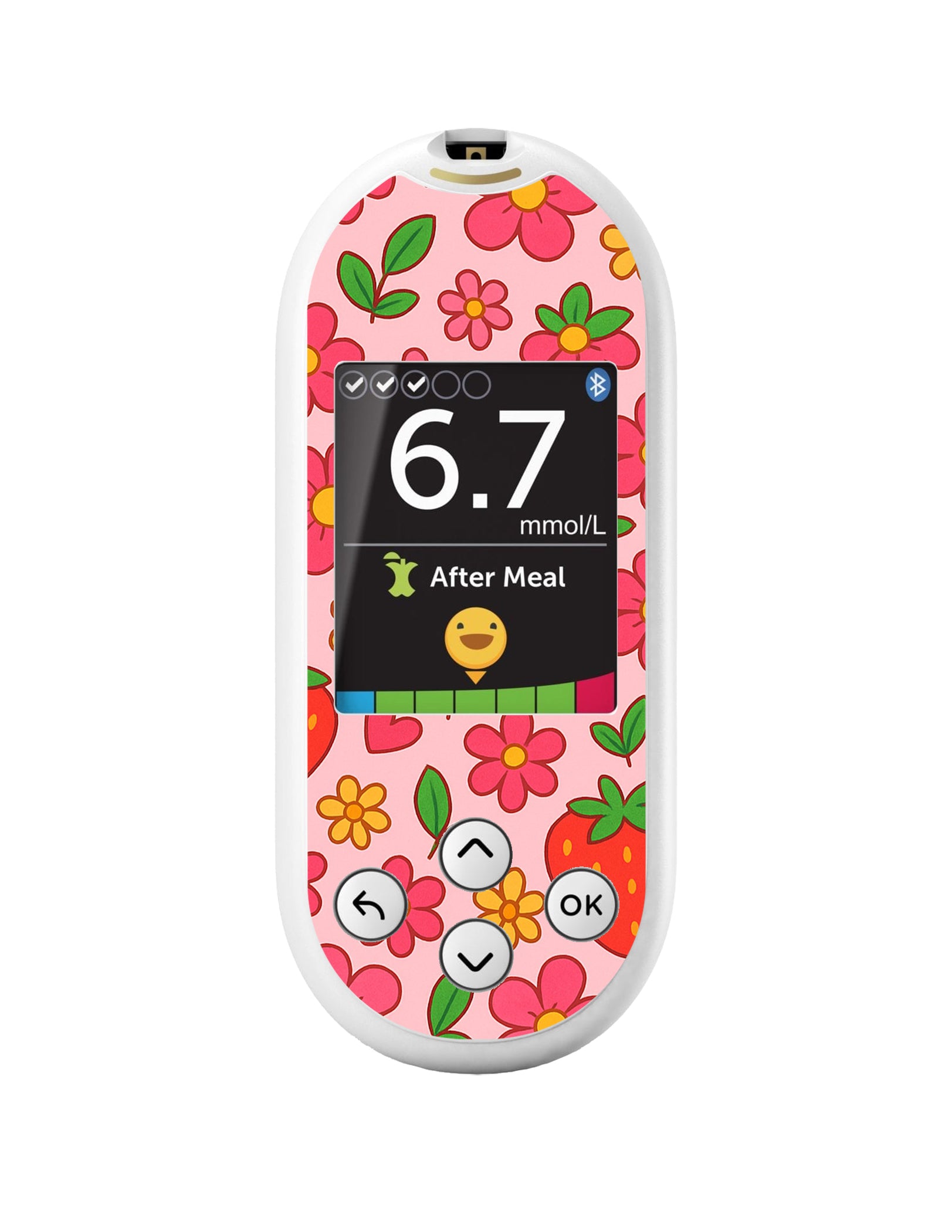 Strawberry Garden OneTouch Verio Reflect Glucometer - Pump Peelz