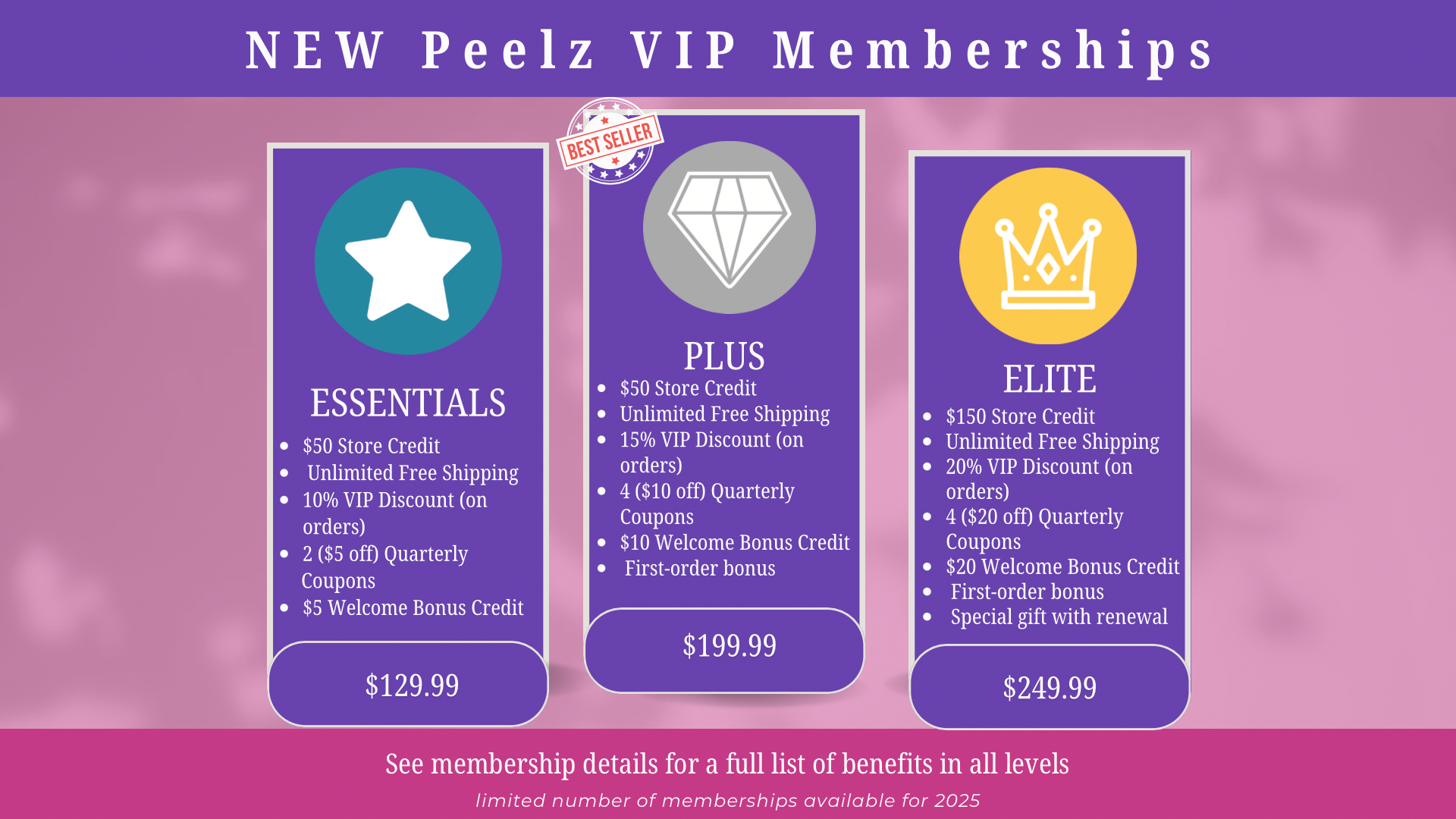 Peelz VIP Memberships – Pump Peelz
