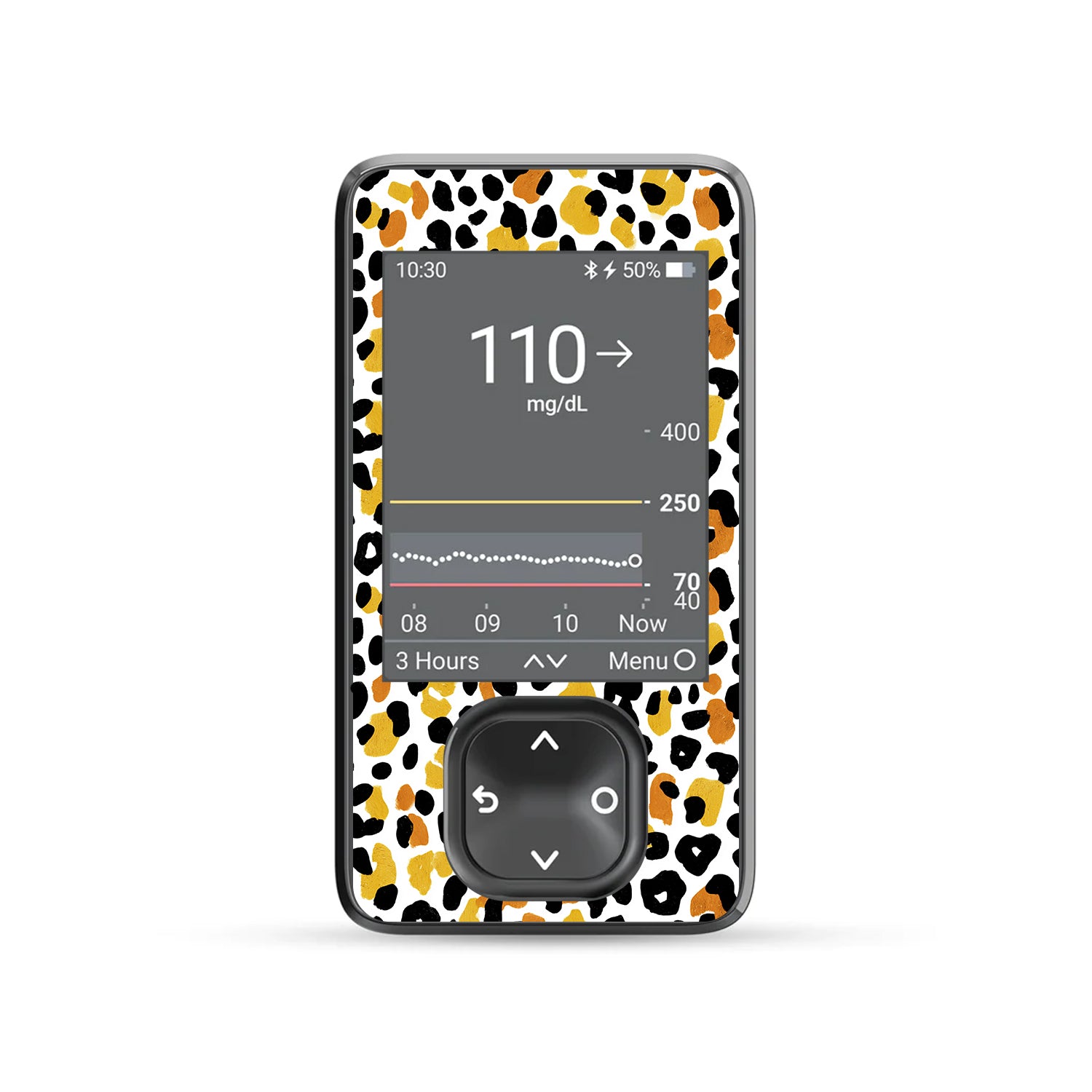 Golden Leopard Dexcom G7 Touchscreen Receiver Sticker - Pump Peelz