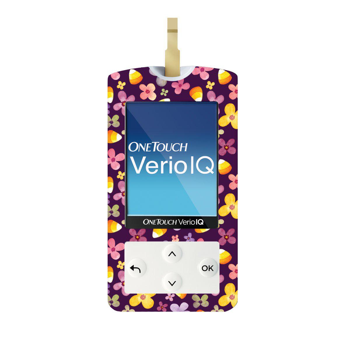 Purple Floral for OneTouch Verio IQ Glucometer — Pump Peelz