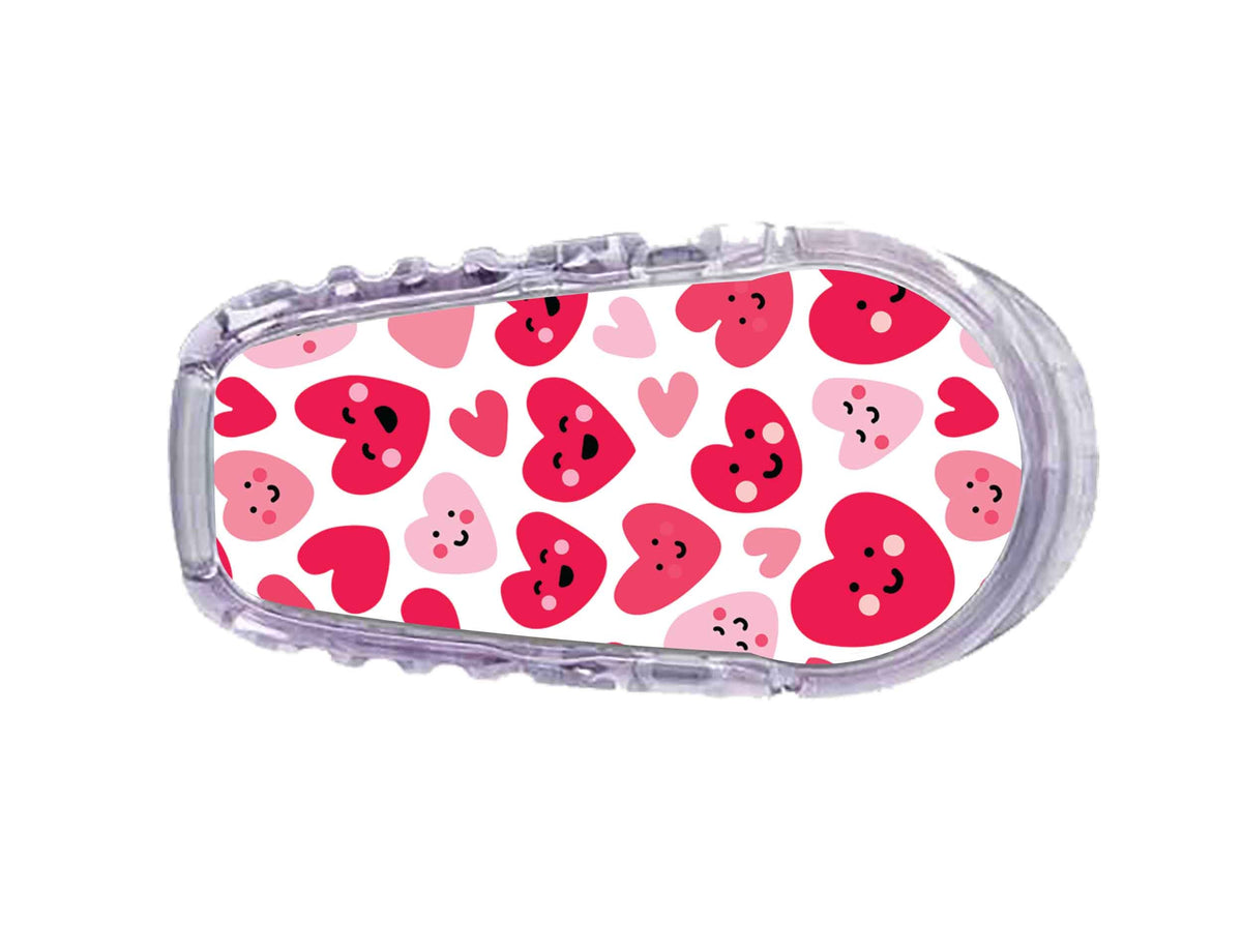 Smiley Hearts Sticker Designed for the DEXCOM Transmitter — Pump Peelz